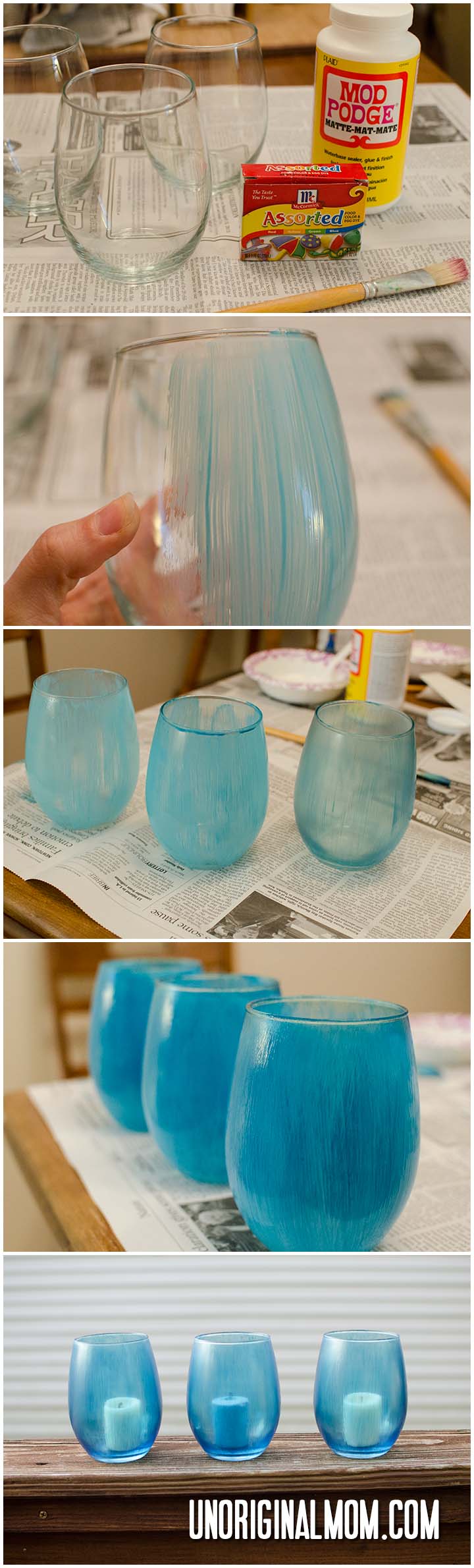 Mod Podge And Food Coloring Painted Glass UnOriginal Mom Mod Podge And Food Coloring Painted Glass UnOriginal Mom