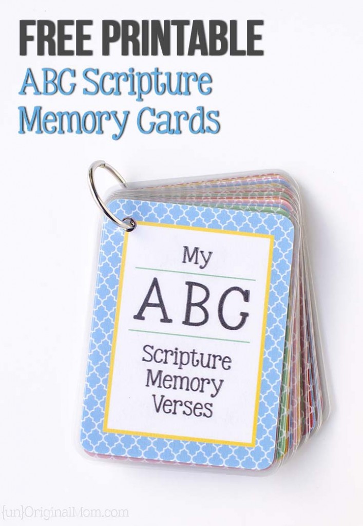 Printable ABC Scripture Memory Cards - unOriginal Mom