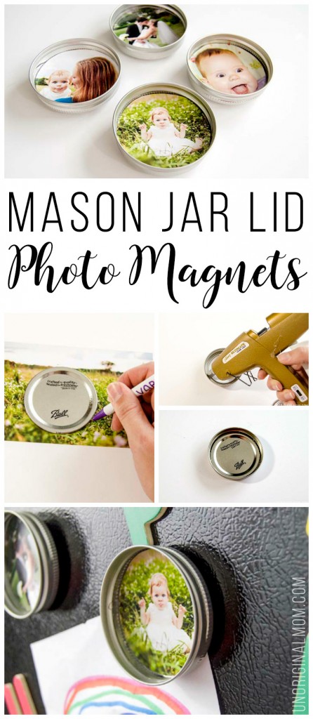 Upcycled Mason Jar Lid Magnets - unOriginal Mom