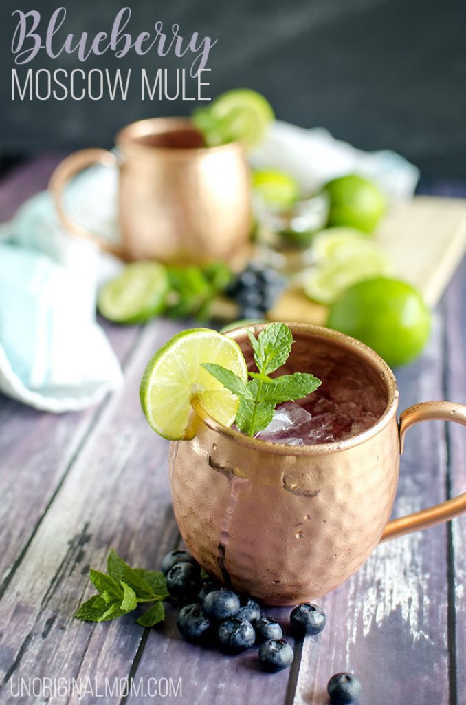 Blueberry Moscow Mule Cocktail Recipe - unOriginal Mom