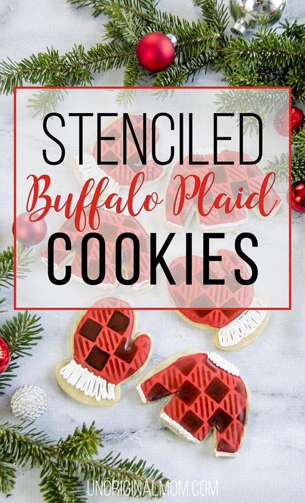 Stenciled Buffalo Plaid Cookies with your Silhouette - unOriginal Mom