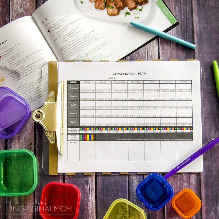 21 Day Fix Meal Plan Spreadsheet Free Self Calculating Google